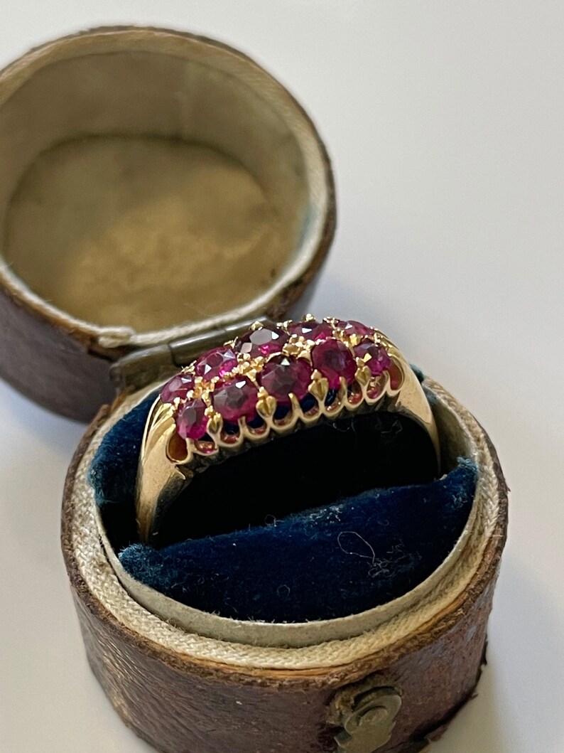 Edwardian Ruby 18 Karat Gold Boat Ring - Etsy UK