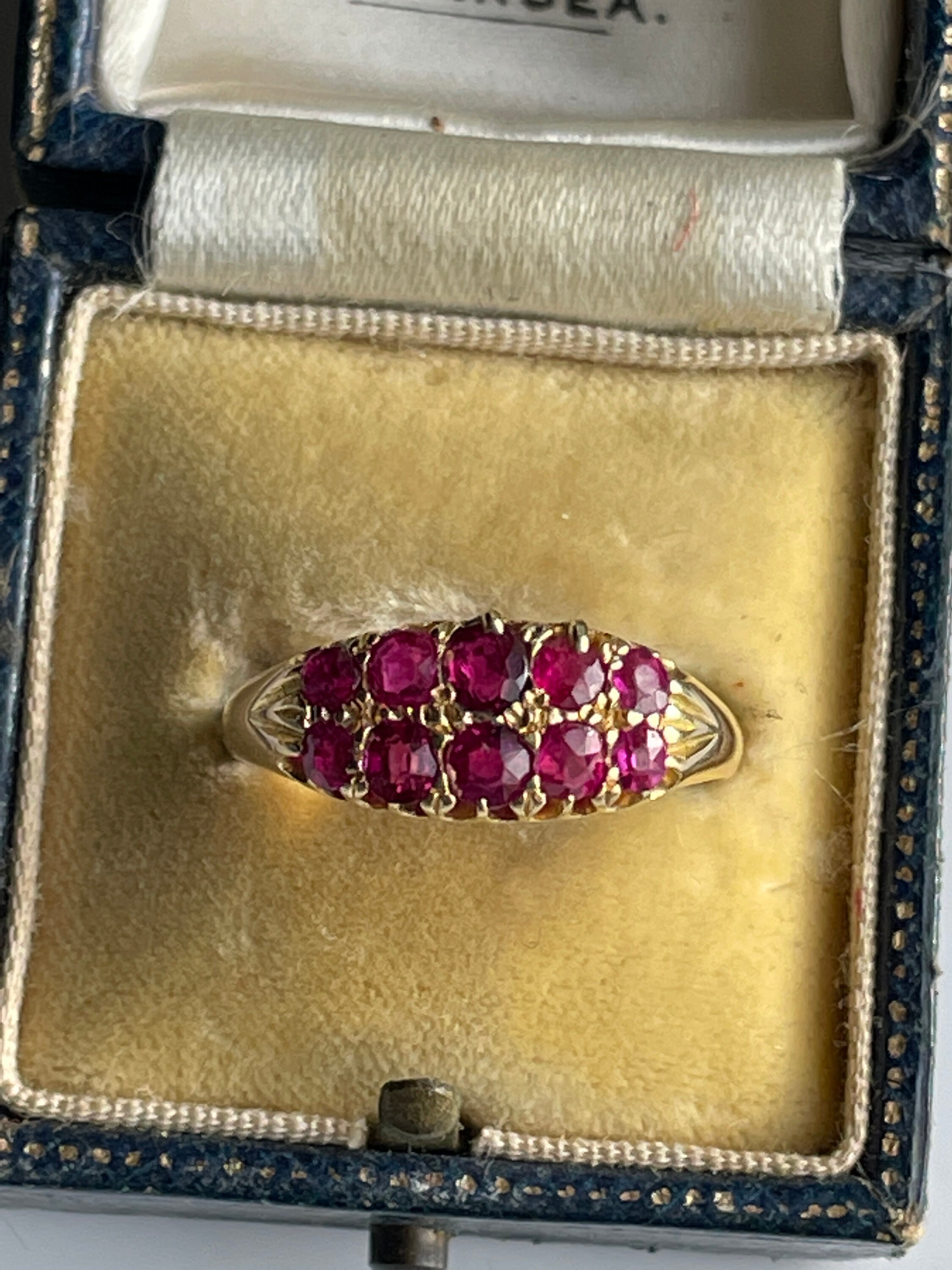 Edwardian Ruby 18 Karat Gold Boat Ring - Etsy UK