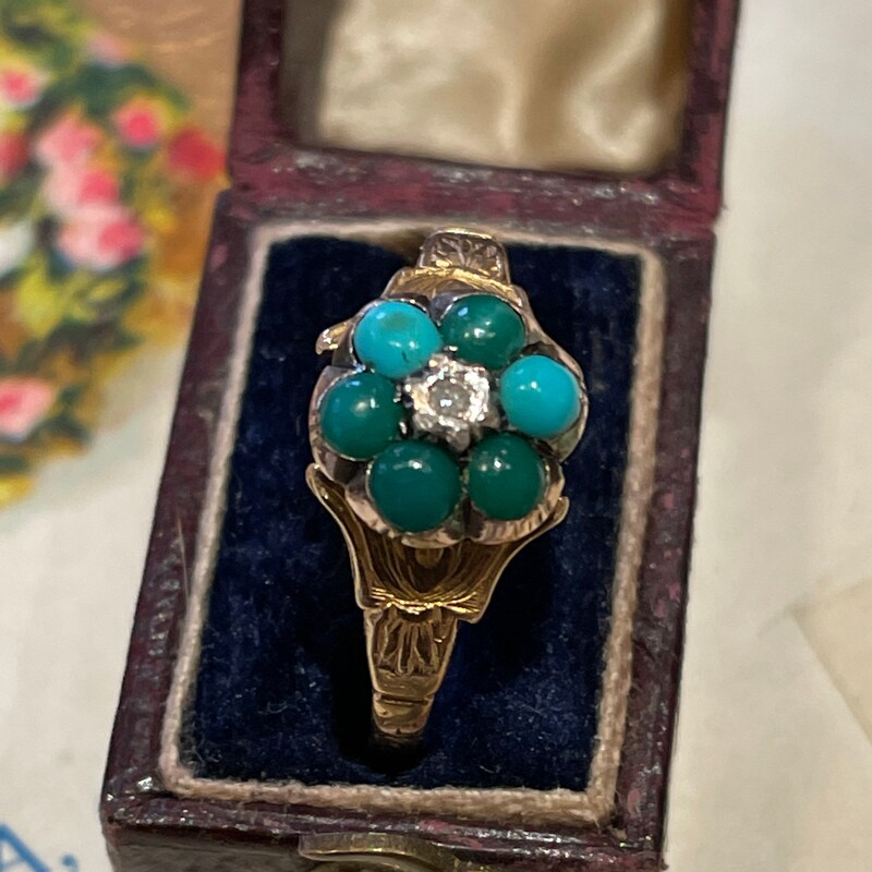 Turquoise Ring Victorian - Etsy