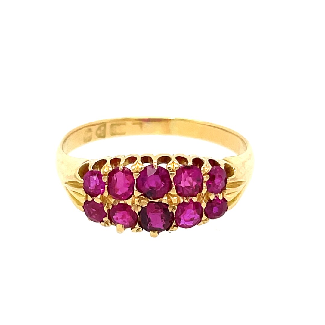 Edwardian Ruby 18 Karat Gold Boat Ring - Etsy