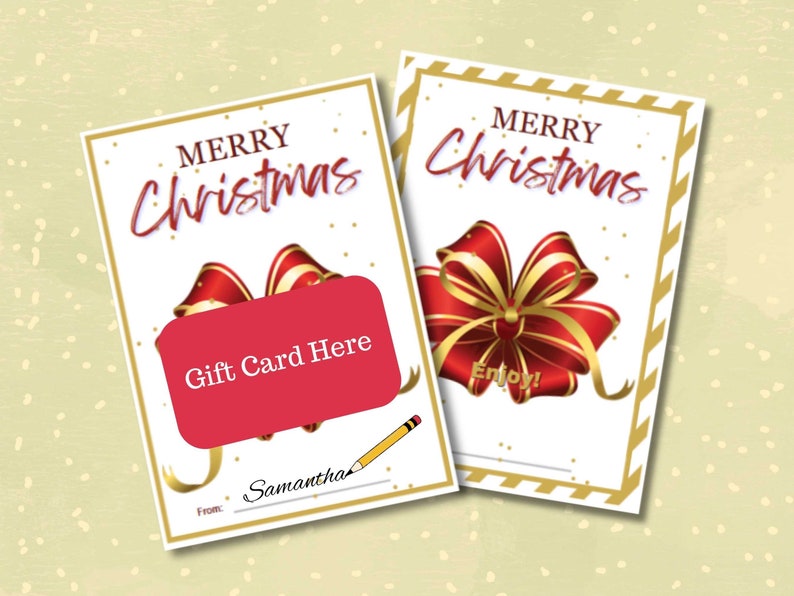 Printable Elegant Christmas Gift Card Holder With Envelope - Etsy