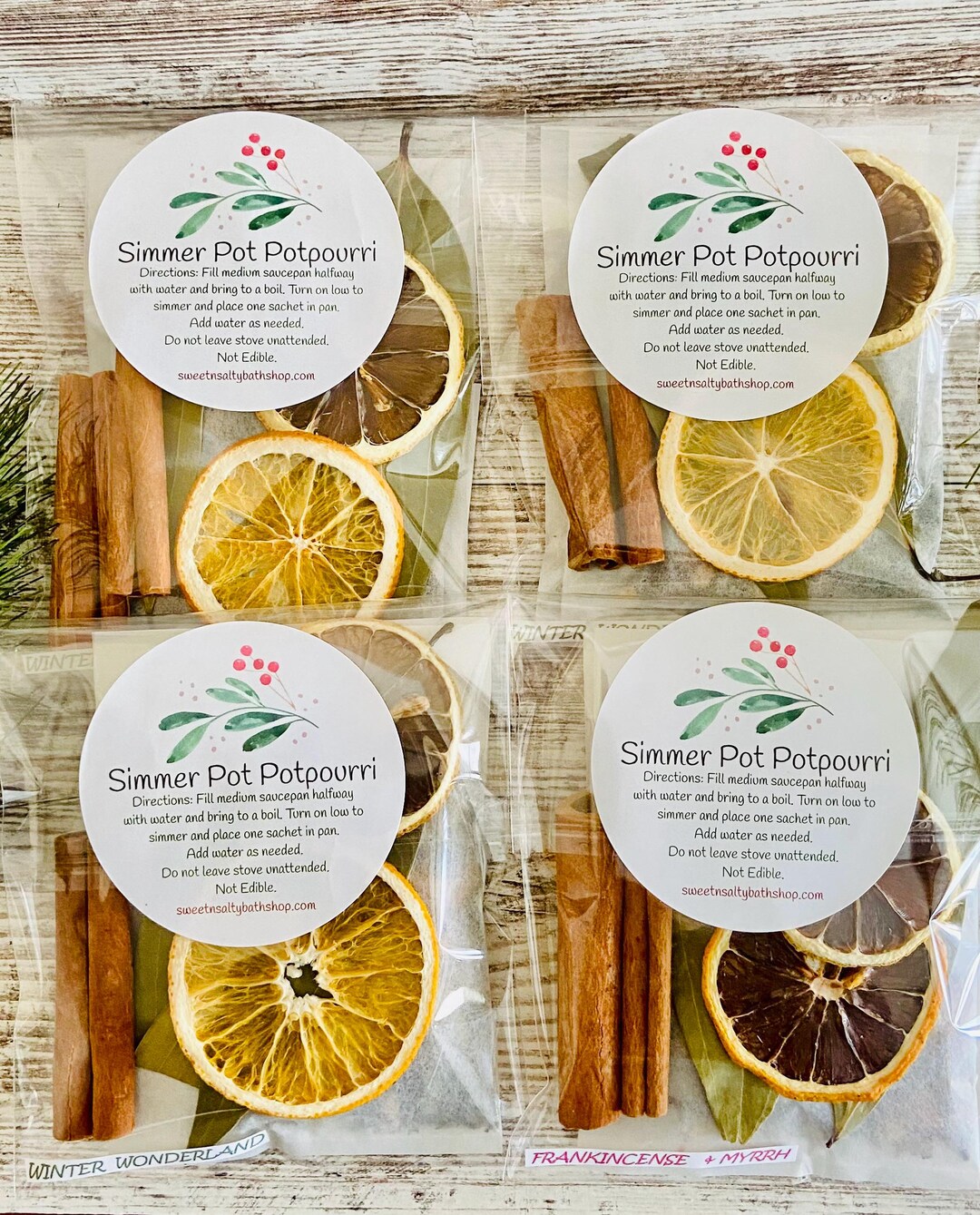 Winter Holiday Simmer Pot/stovetop Potpourri Sachets - Etsy