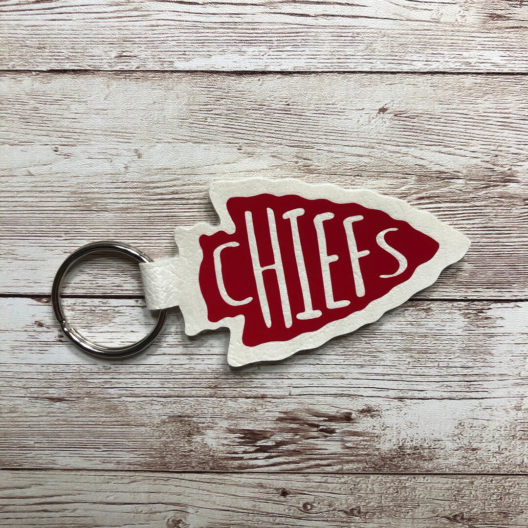 Kansas City Chiefs Arrowhead Faux Leather Keychain White - Etsy