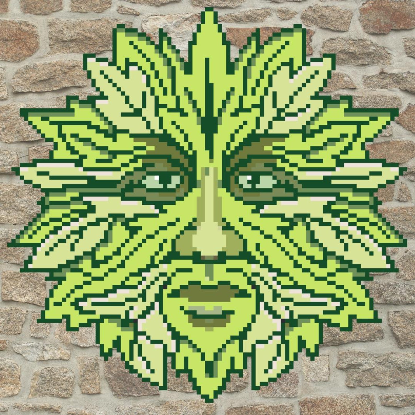 Green Man Cross Stitch Pattern - Etsy UK