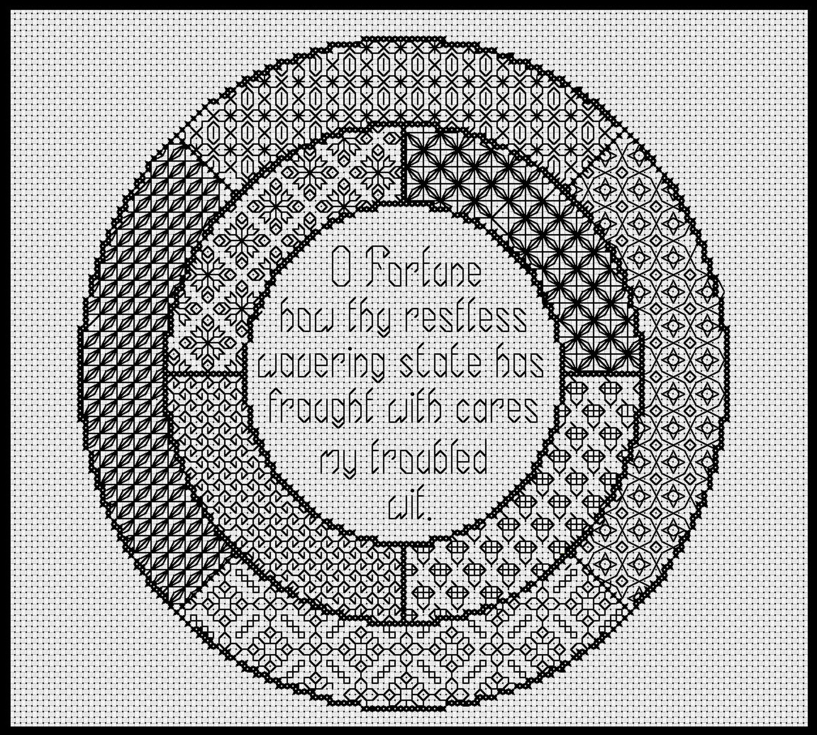 Elizabethan Poem Blackwork Circle Pattern - Etsy