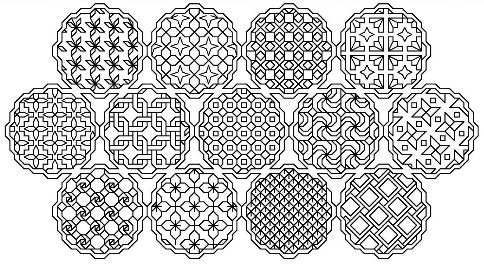 Blackwork Circles Cross Stitch Pattern - Etsy