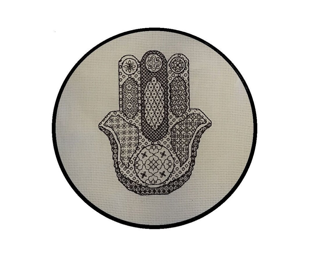 Hamsa Hand / Hand of Mary Blackwork Cross Stitch Pattern - Etsy