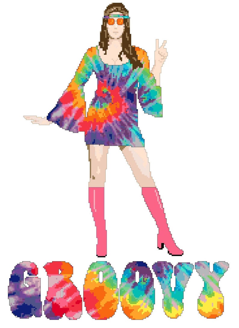 Groovy Chick Cross Stitch Pattern - Etsy