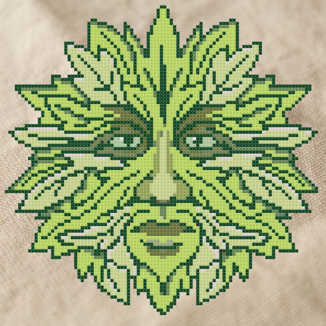 Green Man Cross Stitch Pattern - Etsy UK