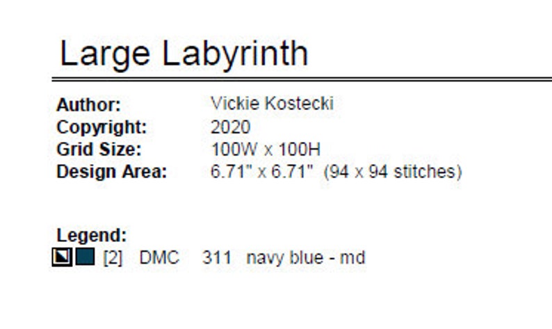 Large Labyrinth Cross Stitch Pattern - Etsy