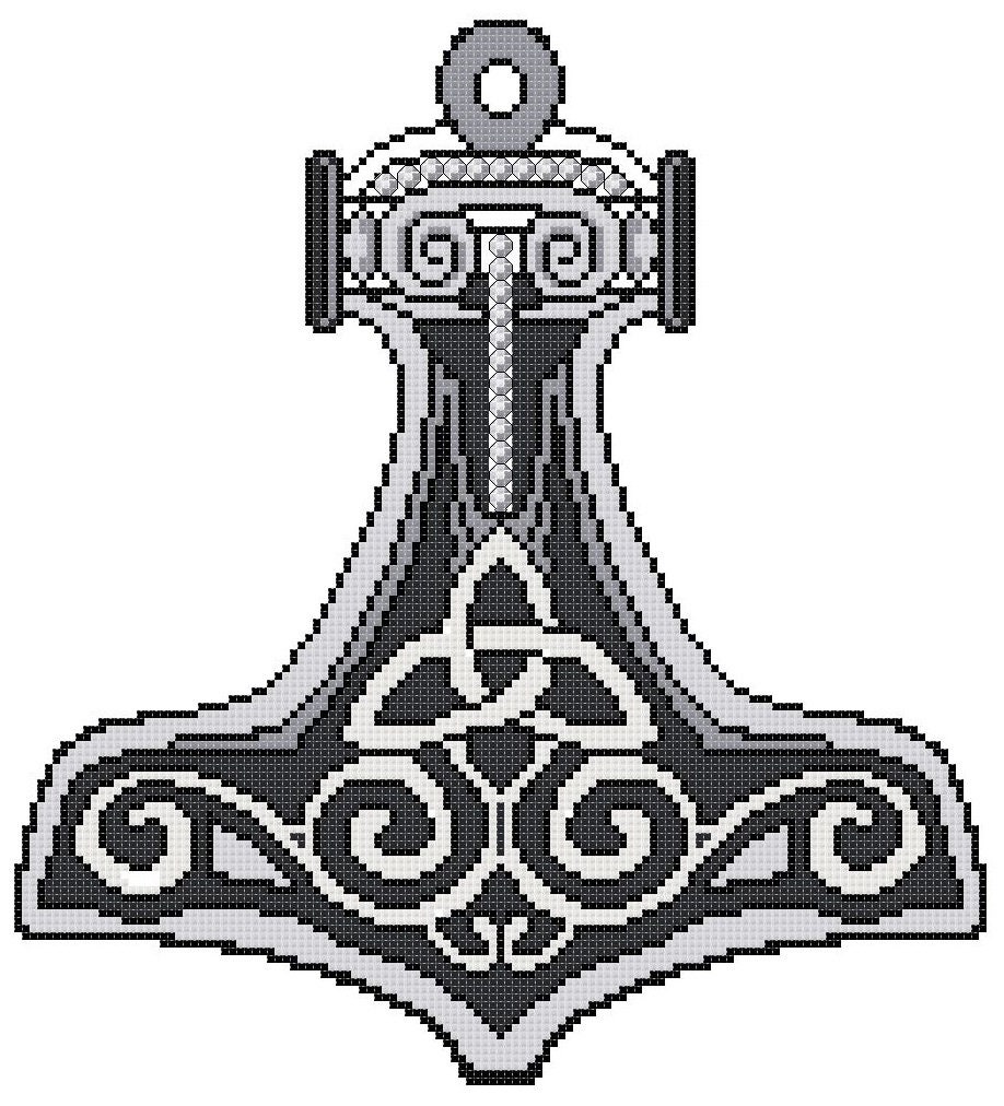 Thor's Hammer Cross Stitch Pattern - Etsy