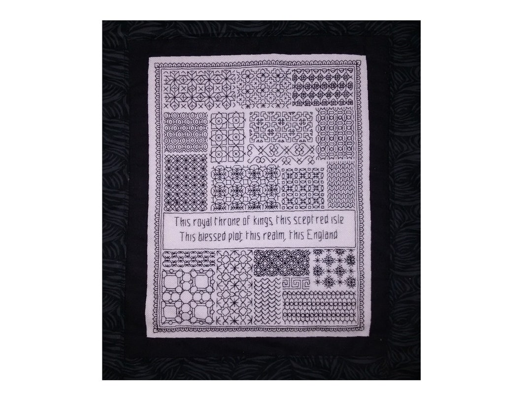 Shakespearean Blackwork Sampler - Etsy