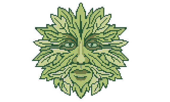 Green Man Cross Stitch Pattern | Etsy