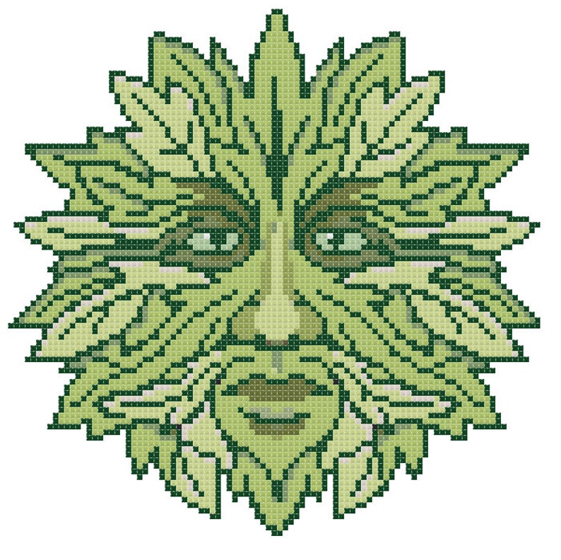 Green Man Cross Stitch Pattern - Etsy