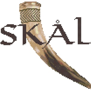 Skål Drinking Horn Cross Stitch Pattern - Etsy