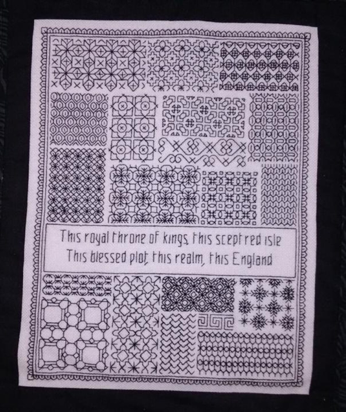 Shakespearean Blackwork Sampler - Etsy