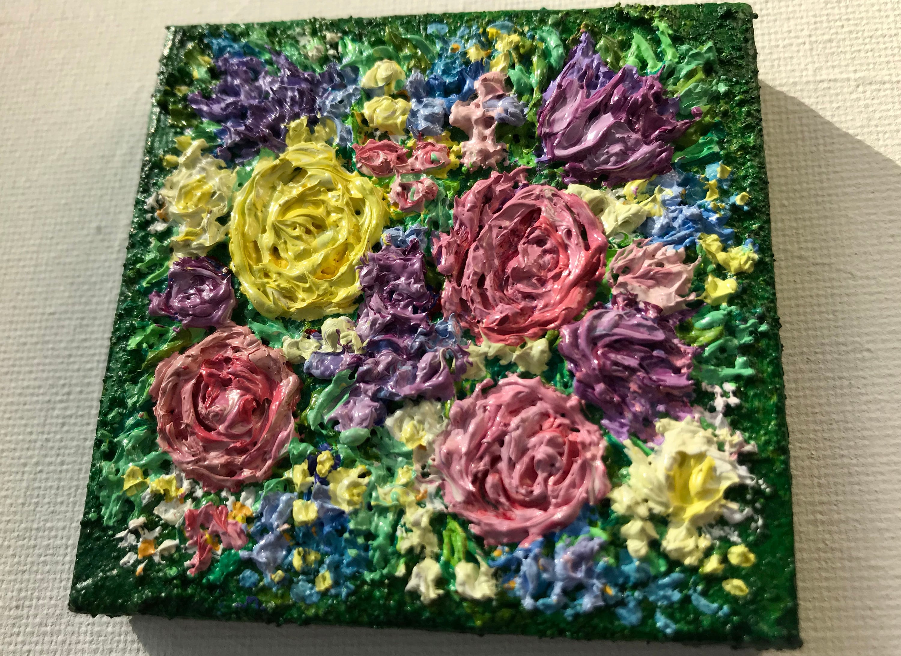 Miniature Flower Painting with Easel | Etsy