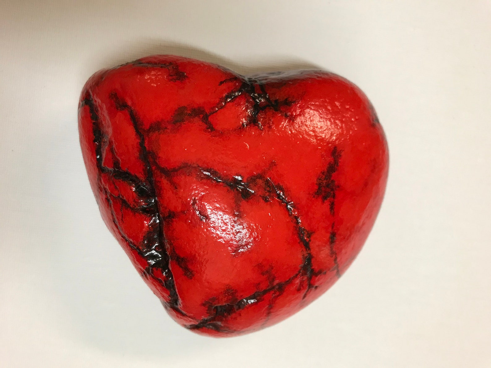 Red Heart Painted Rock | Etsy