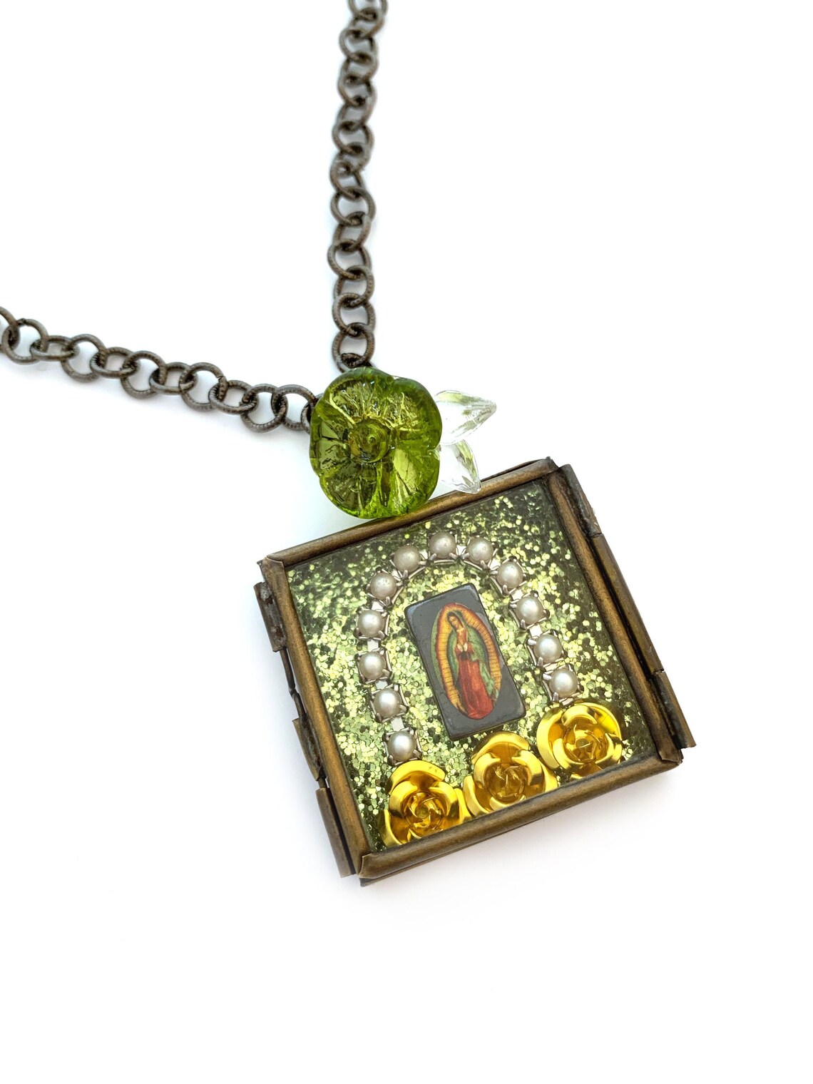 Shadow Box Shrine Necklace Lourdes Necklace Religious - Etsy