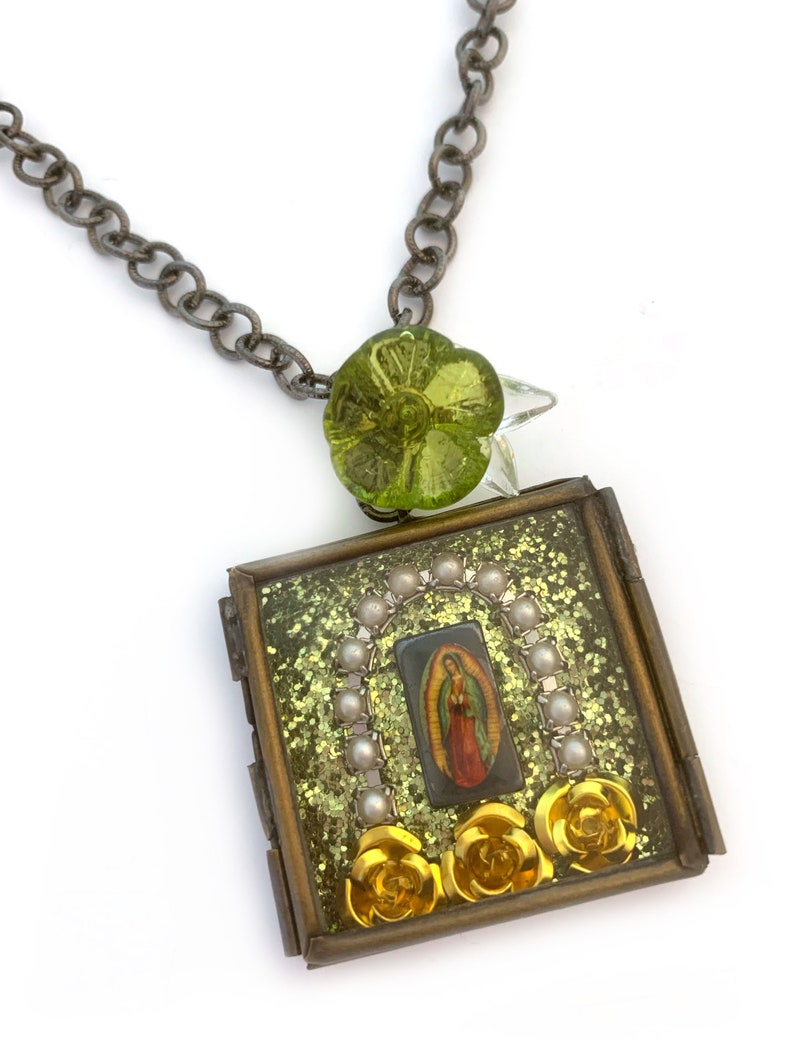 Shadow Box Shrine Necklace Lourdes Necklace Religious - Etsy