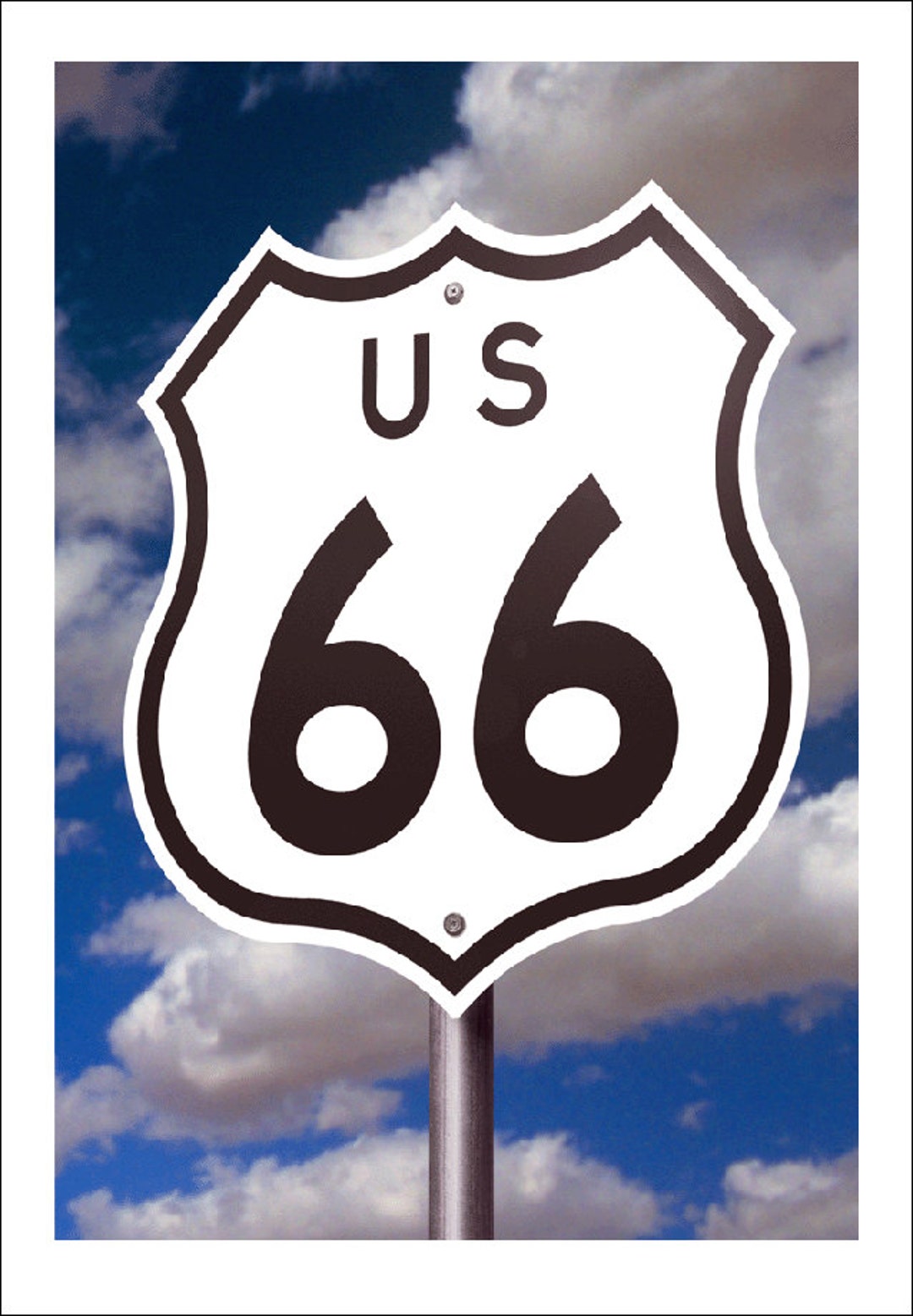 Route 66 Sign Photo, Route 66 Card, Road Sign, Route 66, Color Photo ...