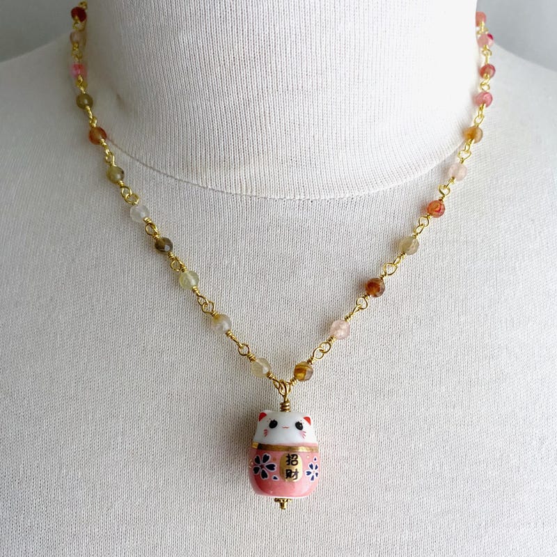 Lucky Cat Charm - Etsy