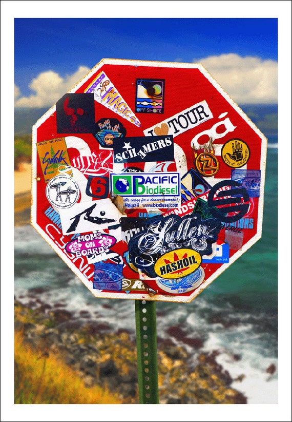 Stop Sign Card Hawaii Card Stop Sign Photo Color Photo | Etsy