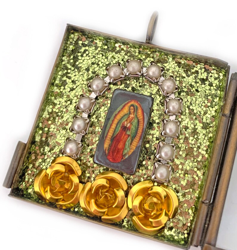 Shadow Box Shrine Necklace Lourdes Necklace Religious - Etsy