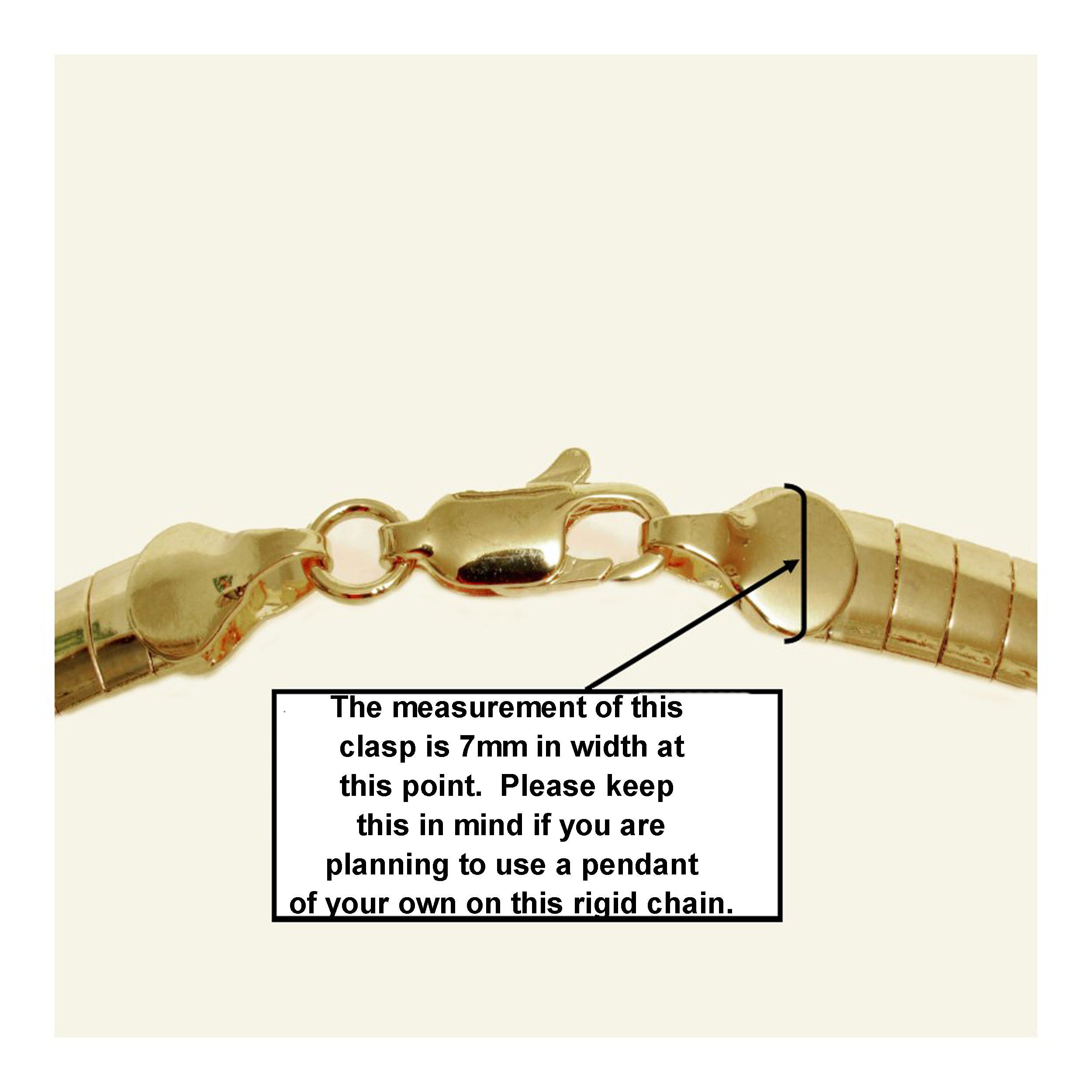 6mm X 18 Inch Domed 14 KT Gold Plated Omega Necklace Chain With Lobster ...