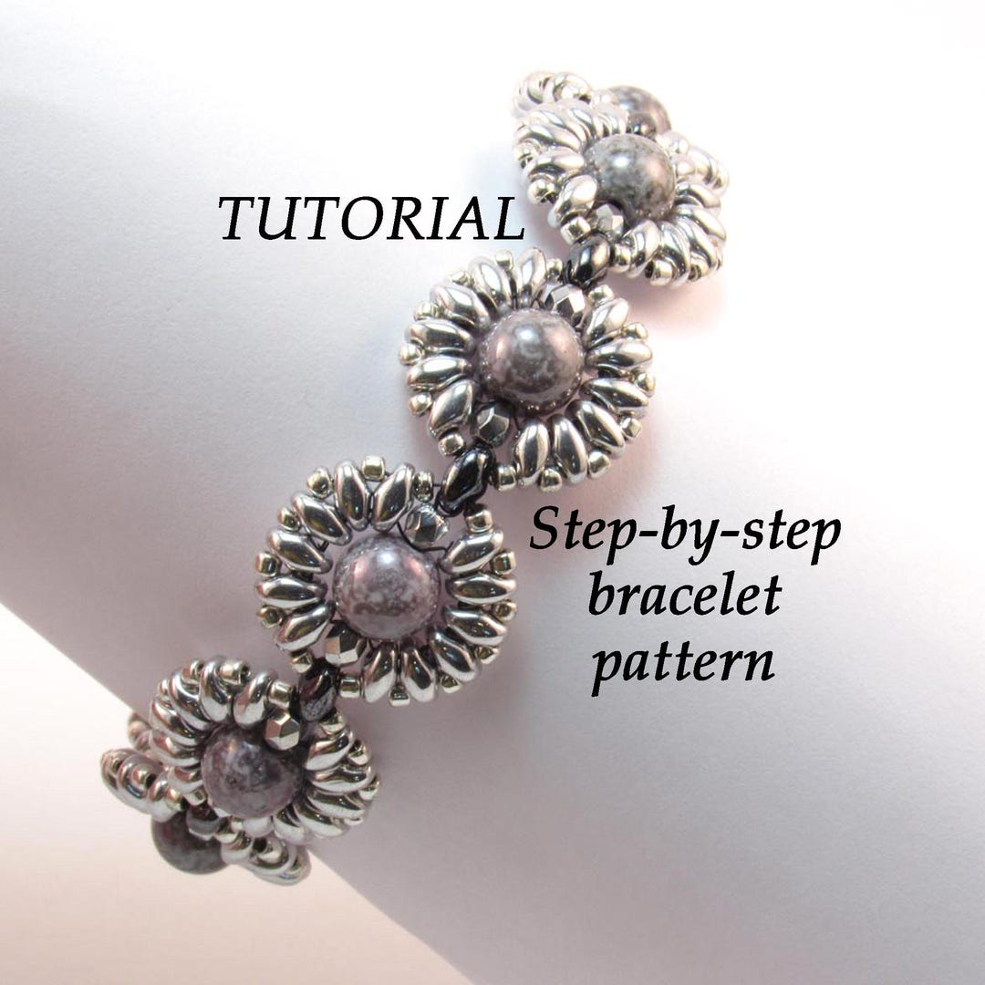 Beading Tutorial - "eclipse" Beaded Bracelet, Beginner Bracelet Pattern With Superduo Beads ...