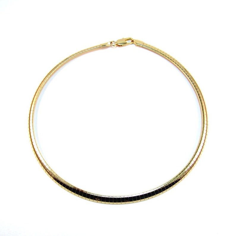 6mm Domed 14 KT Gold Plated Omega Necklace Chain, Gold Plated Omega ...