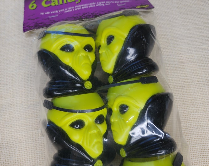 Vintage Halloween Candy Baskets - Green Alien Head Candy Basket ...
