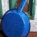 Vintage Blue Enamelware Pan Blue and White Speckled Enamel Pan Blue ...