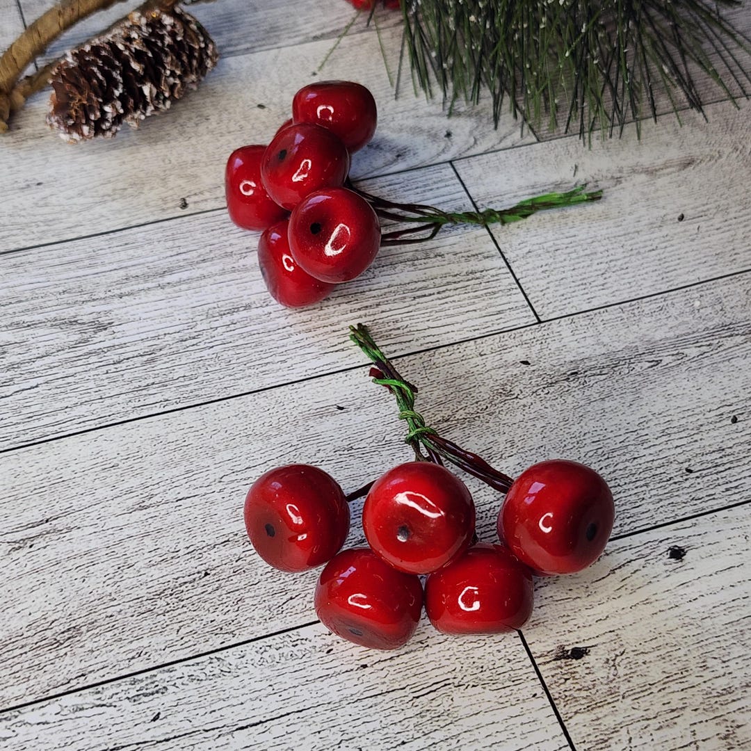 Vintage Cranberry Stems Cranberry Picks Artificial Fruit Picks Wreath ...