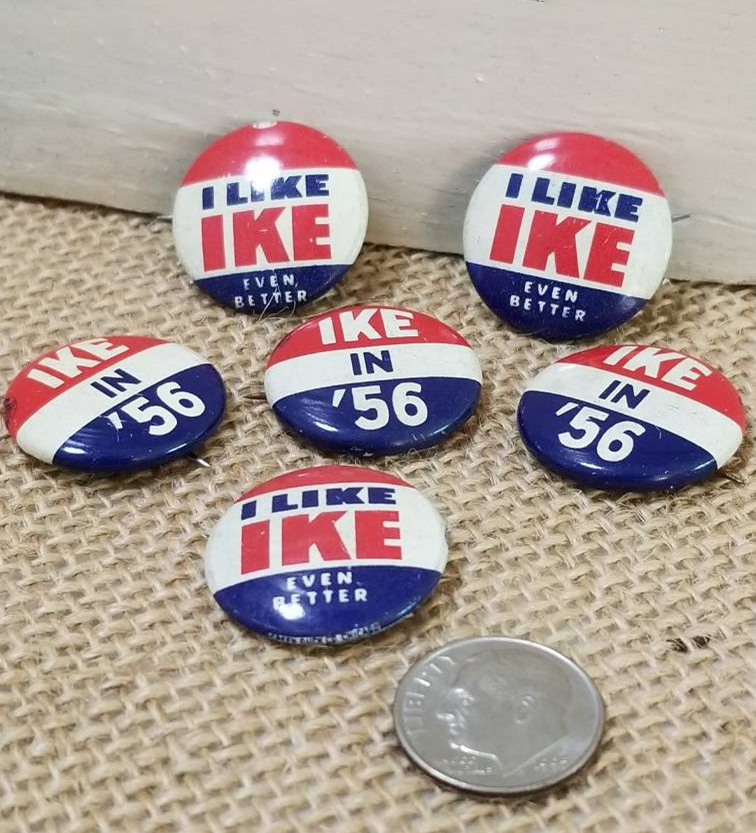 6 Dwight D Eisenhower Campaign Pins Presidential Campaign Pins I Like ...