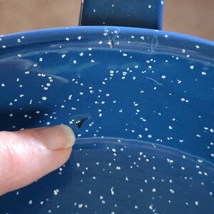 Vintage Blue Enamelware Pan Blue and White Speckled Enamel Pan Blue ...