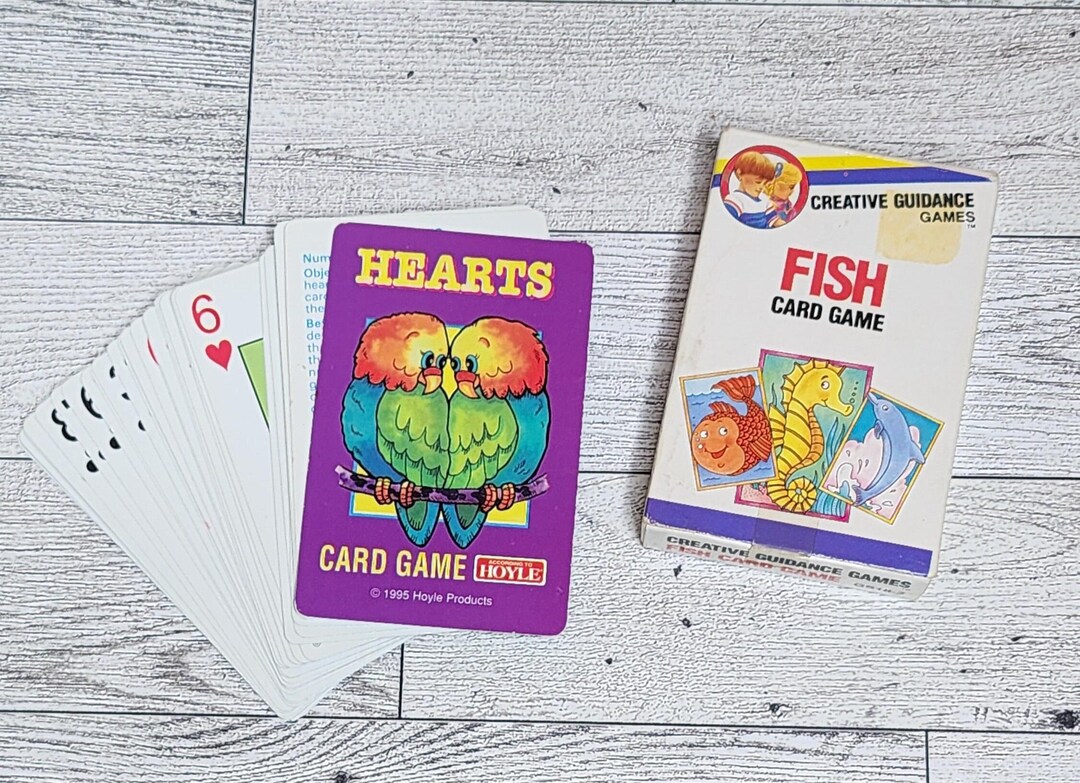 Vintage Children's Card Games Hearts Card Game Fish Card Game Vintage ...