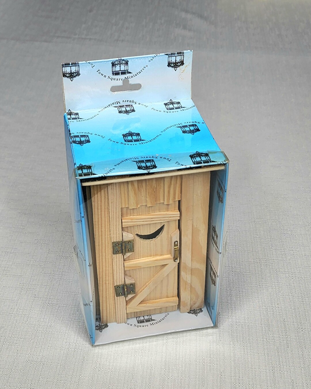 Miniature Wooden Outhouse Dollhouse Outhouse Town Square Miniatures ...
