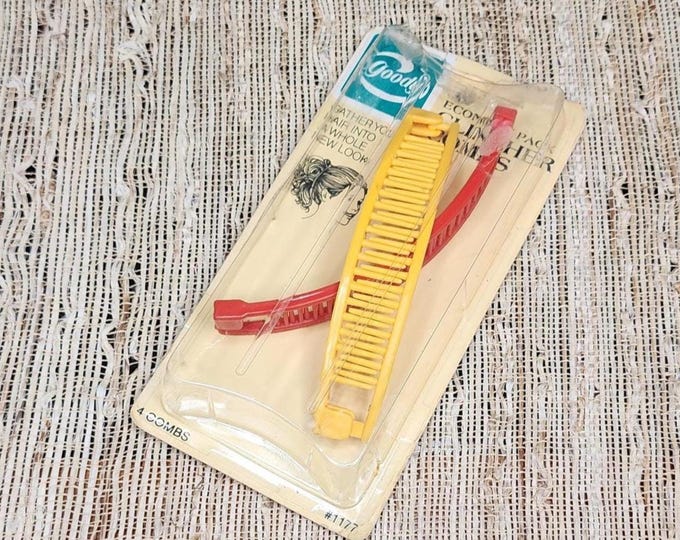 Vintage Goody Banana Clips - Goody Hair Clincher Combs - Yellow Banana ...
