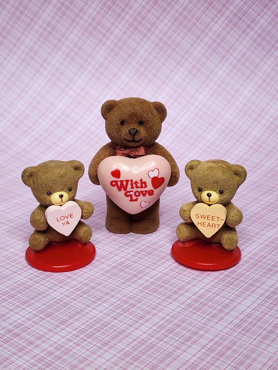 Miniature Flocked Bears ENESCO Flocked Bears Miniature Valentine ...