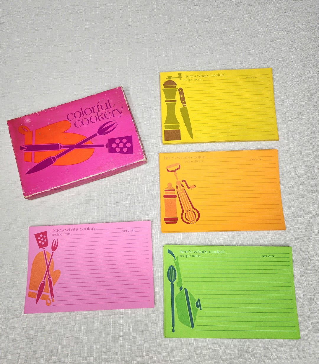 Vintage Recipe Cards Here's What's Cookin Large Recipe Cards Current ...