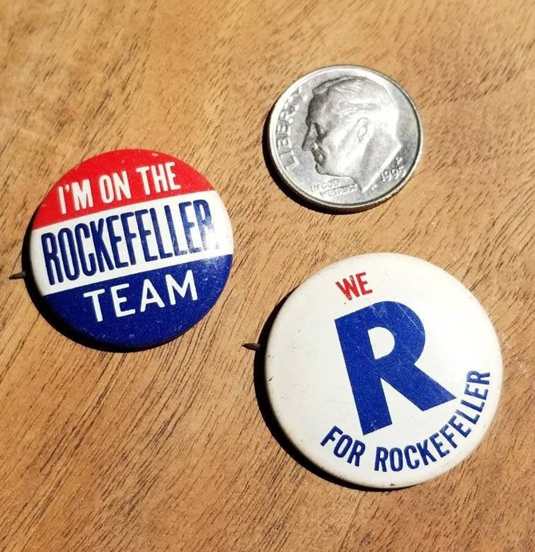 Vintage Presidential Pin Back Campaign Button Pins - Rockefeller ...