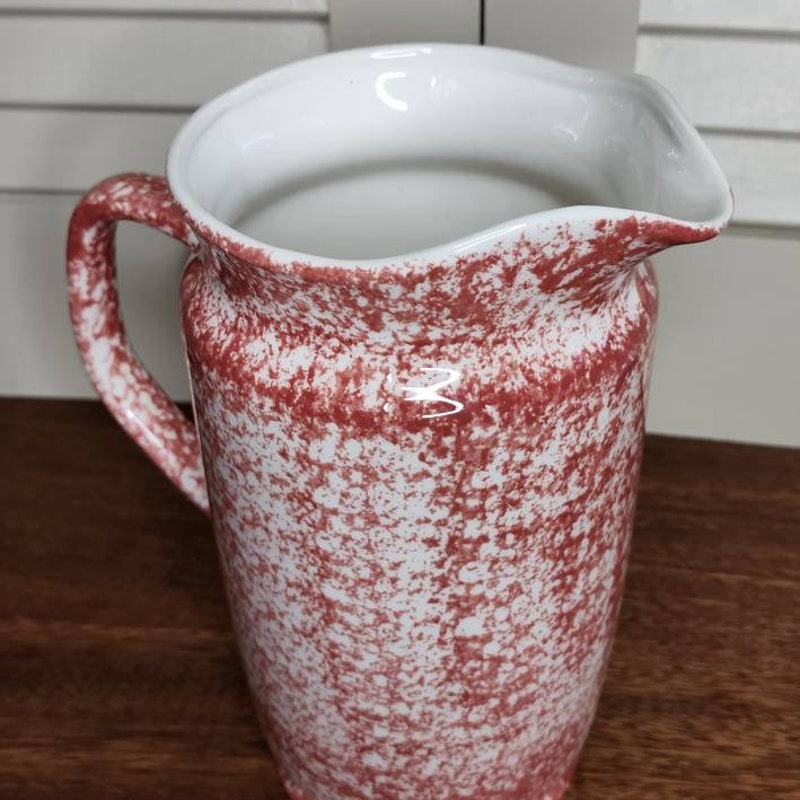 Red Ceramic Pitcher - Etsy