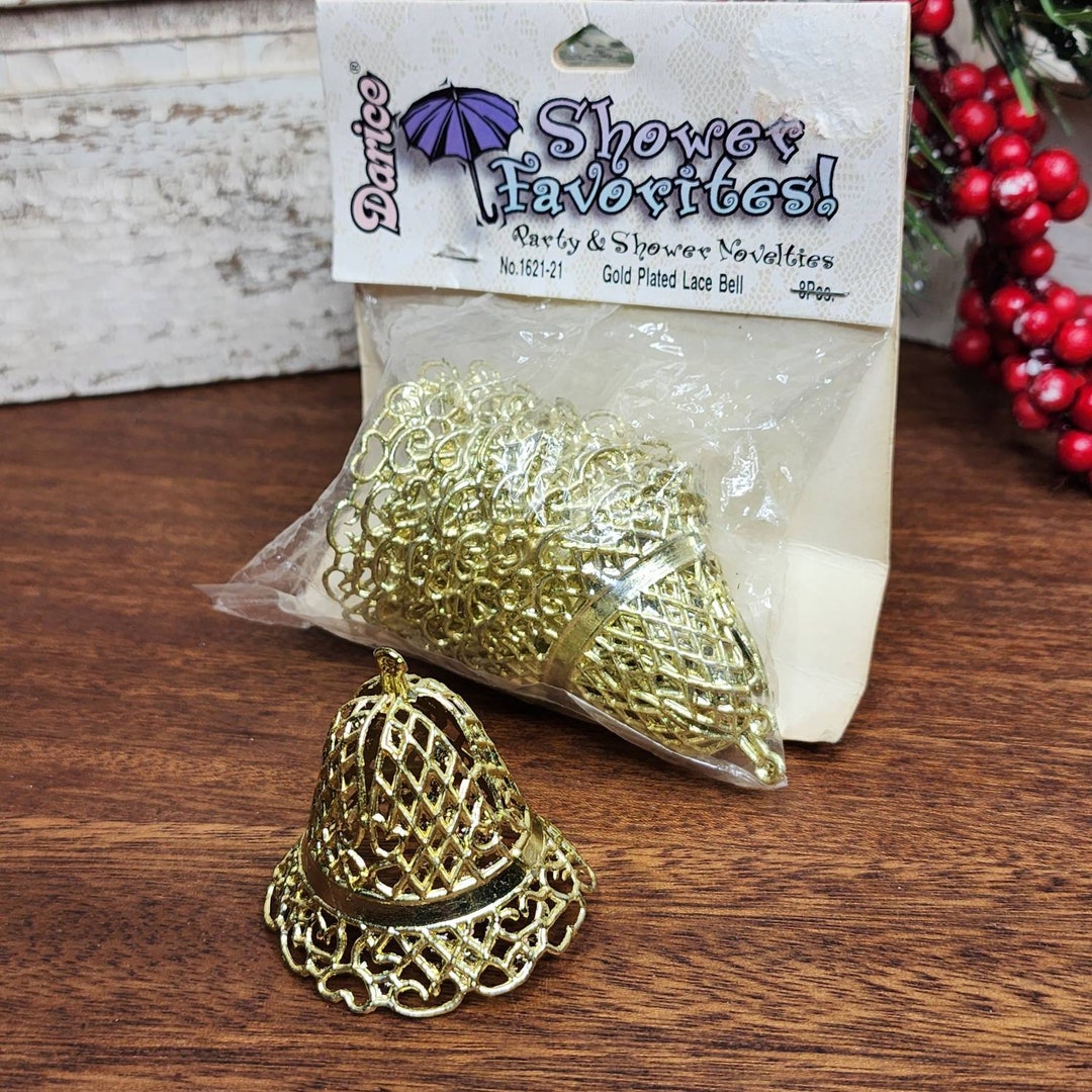 Vintage Gold Filigree Bells Darice Gold Lace Filigree Bells for Crafts ...