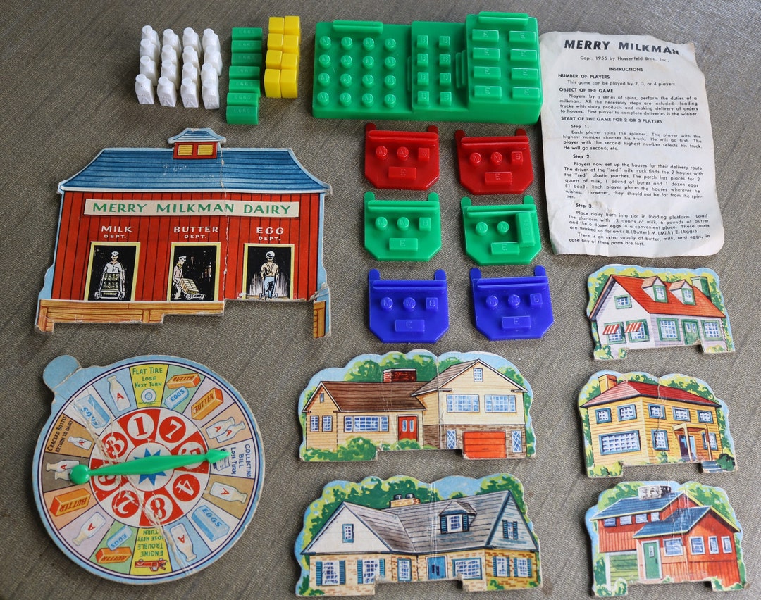 Vintage 1955 Merry Milkman Game Hassenfeld Bros 1955 - Etsy