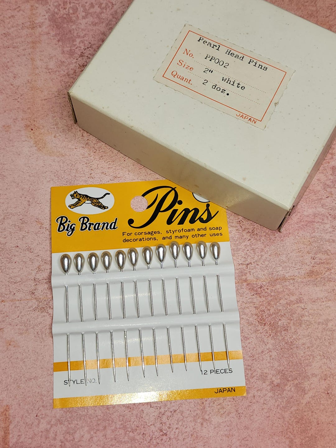 Vintage Pearl Head Pins Big Brand Corsage Pins Big Brand Pins Styrofoam ...