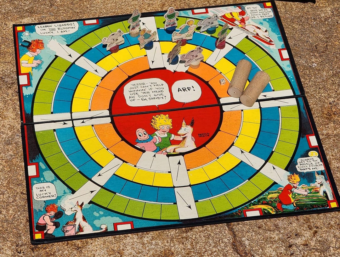 Antique Little Orphan Annie Game Board: Milton Bradley, Game Room - Etsy