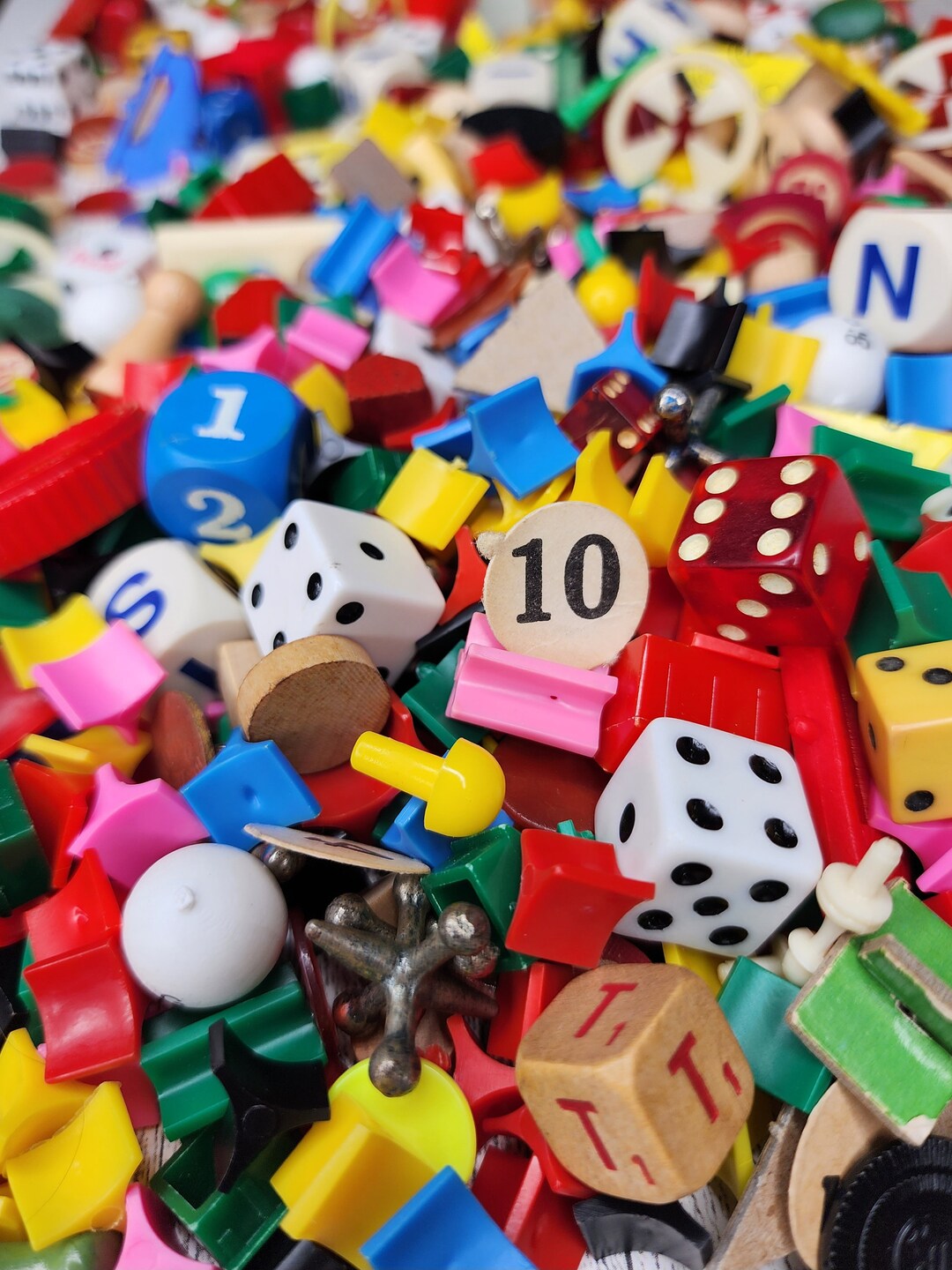 45 Vintage Game Tokens: Mixed Media Scatters, Craft Supplies, Board ...
