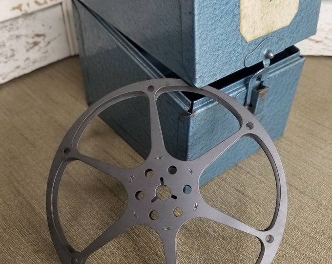 Vintage Reel to Reel Case - Blue Metallic Storage Box and Bell and ...