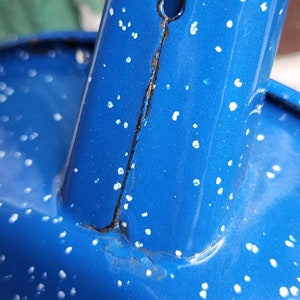 Vintage Blue Enamelware Pan Blue and White Speckled Enamel Pan Blue ...